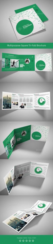 Business infographic : Corporate Tri-fold Square Brochure 10 ...