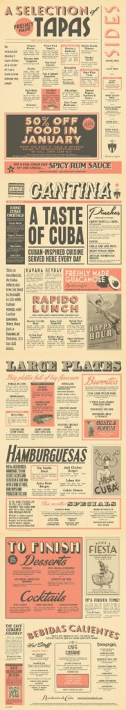 Food infographic - Cuban Cantina Food Menu Graphic Design for ...