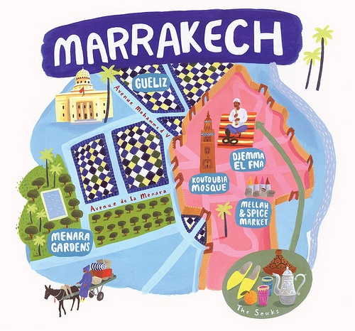 Travel infographic - ça vaut bien un petit voyage ... Marrakech map ...