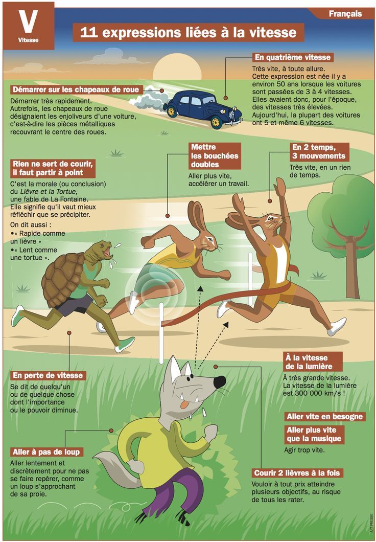 Educational infographic : Expressions liées à la vitesse ...
