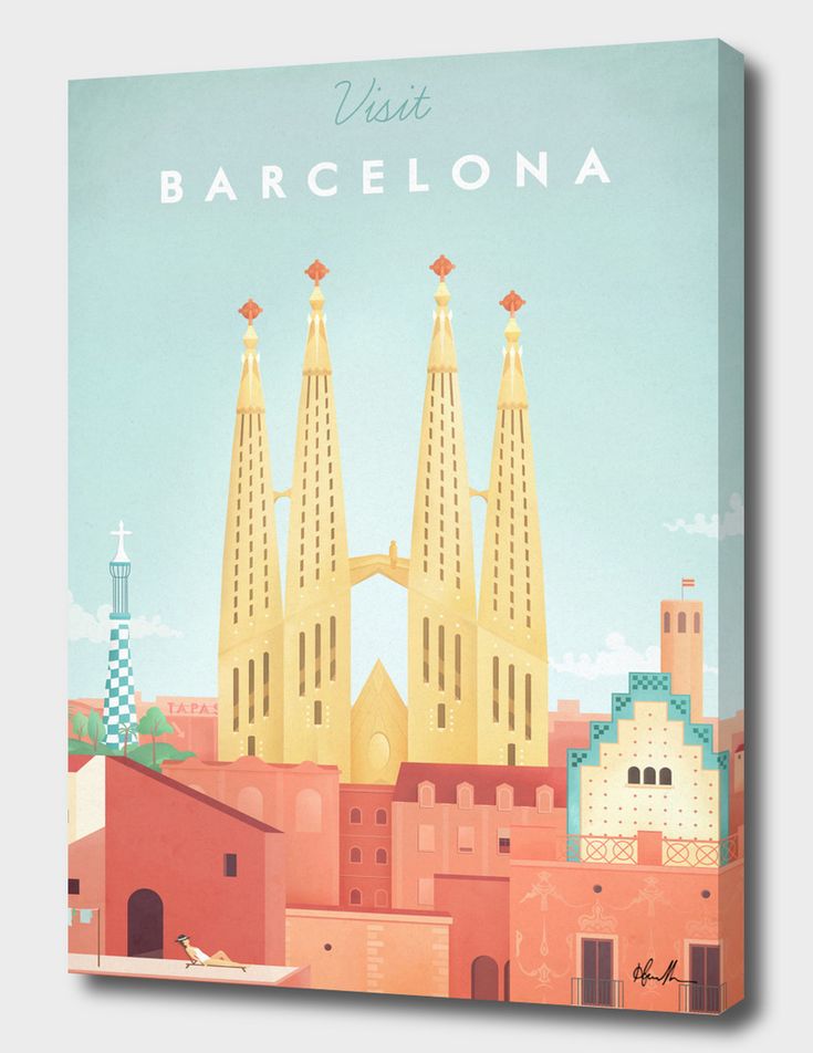 Travel infographic - «Barcelona» Canvas Print by Henry Rivers ...
