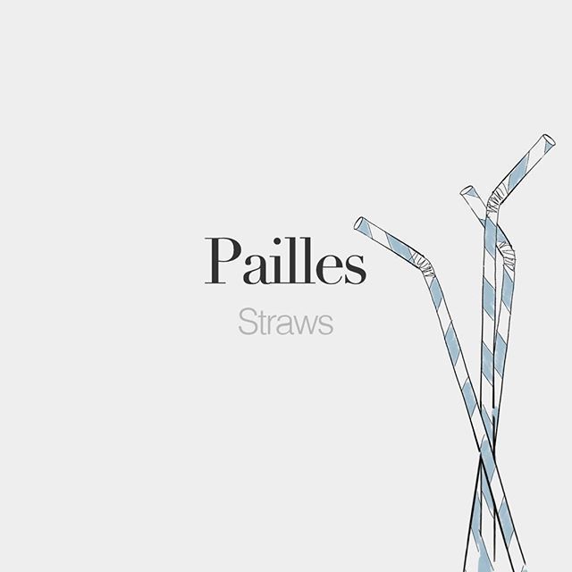 Educational infographic : Pailles (feminine word) • Straws • /pɑj ...