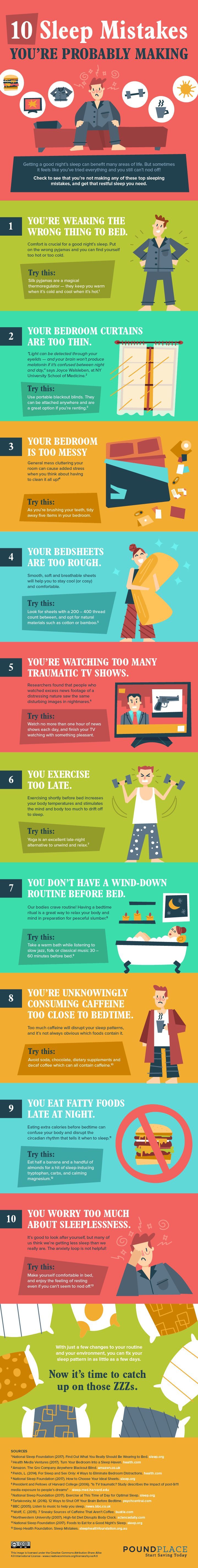 Health infographic : Health infographic : 10 Sleep Mistakes You’re ...