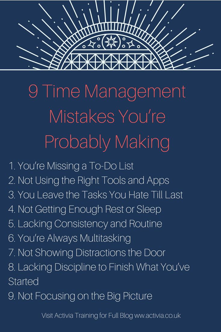 Management : 9 Time Management Mistakes You’re Probably Making ...