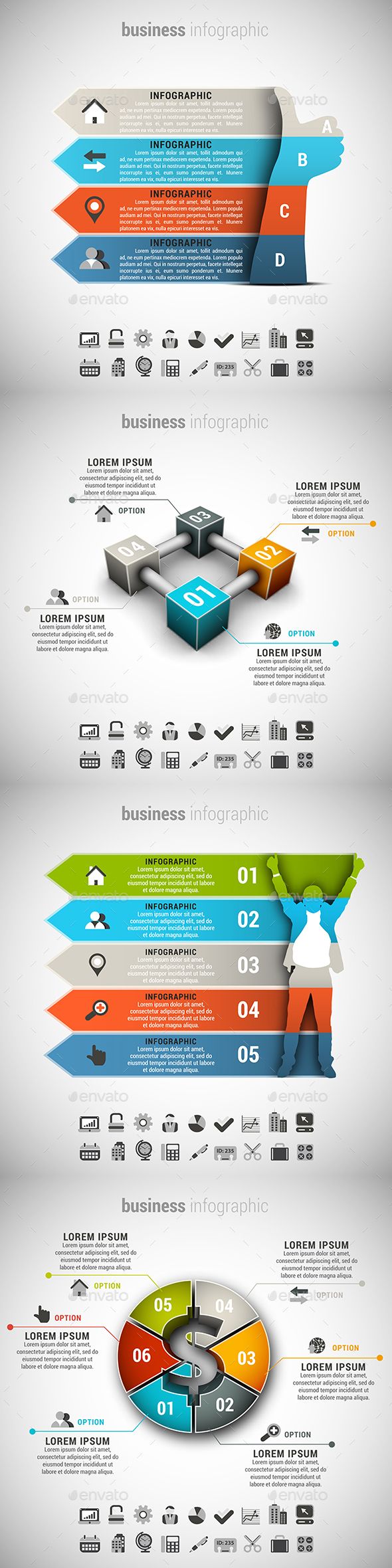 Business infographic : 4 in 1 Business Infographics Bundle — Photoshop ...