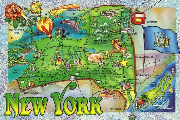 Travel infographic – New York State Map Postcard | InfographicNow.com ...