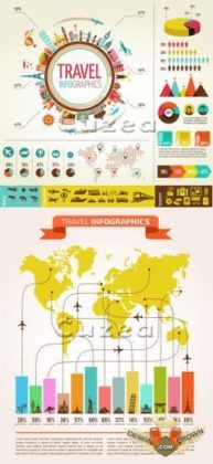 Travel infographic - Travel infographic - Travel graphics, plane routs ...
