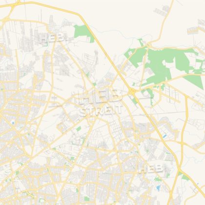 Travel infographic – Empty vector map of Ciudad Apodaca, Nuevo León ...