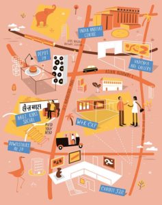Travel infographic – Tom Woolley – Map of New Delhi for Computer Arts ...