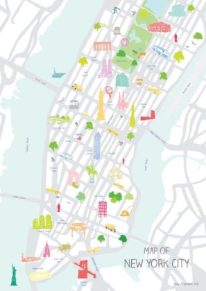 Travel infographic – Travel infographic – Map of New York City, £20.00 ...