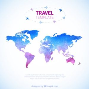 Travel infographic - Watercolor travel map template Free Vector ...