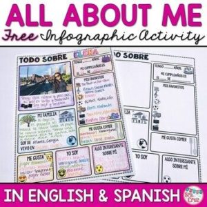 Educational infographic : All About Me Back to School Freebie (Spanish ...