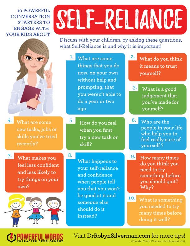 Educational infographic : Discuss “Self-Reliance” with your kids with ...