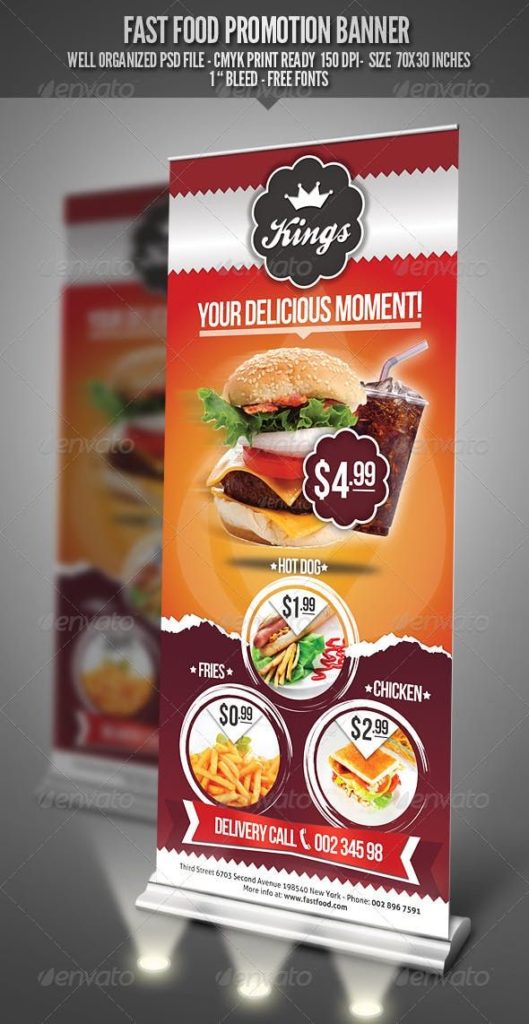 Food infographic - Fast Food Promotion Banner - Signage Print Templates ...