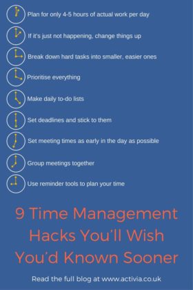 Management : 9 Time Management Hacks You’ll Wish You’d Known Sooner ...