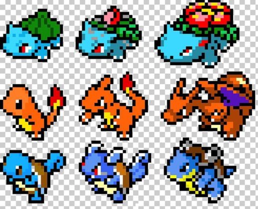 bulbasaur pixel art – Pikachu Pokémon Charmander Pixel Art Squirtle PNG ...