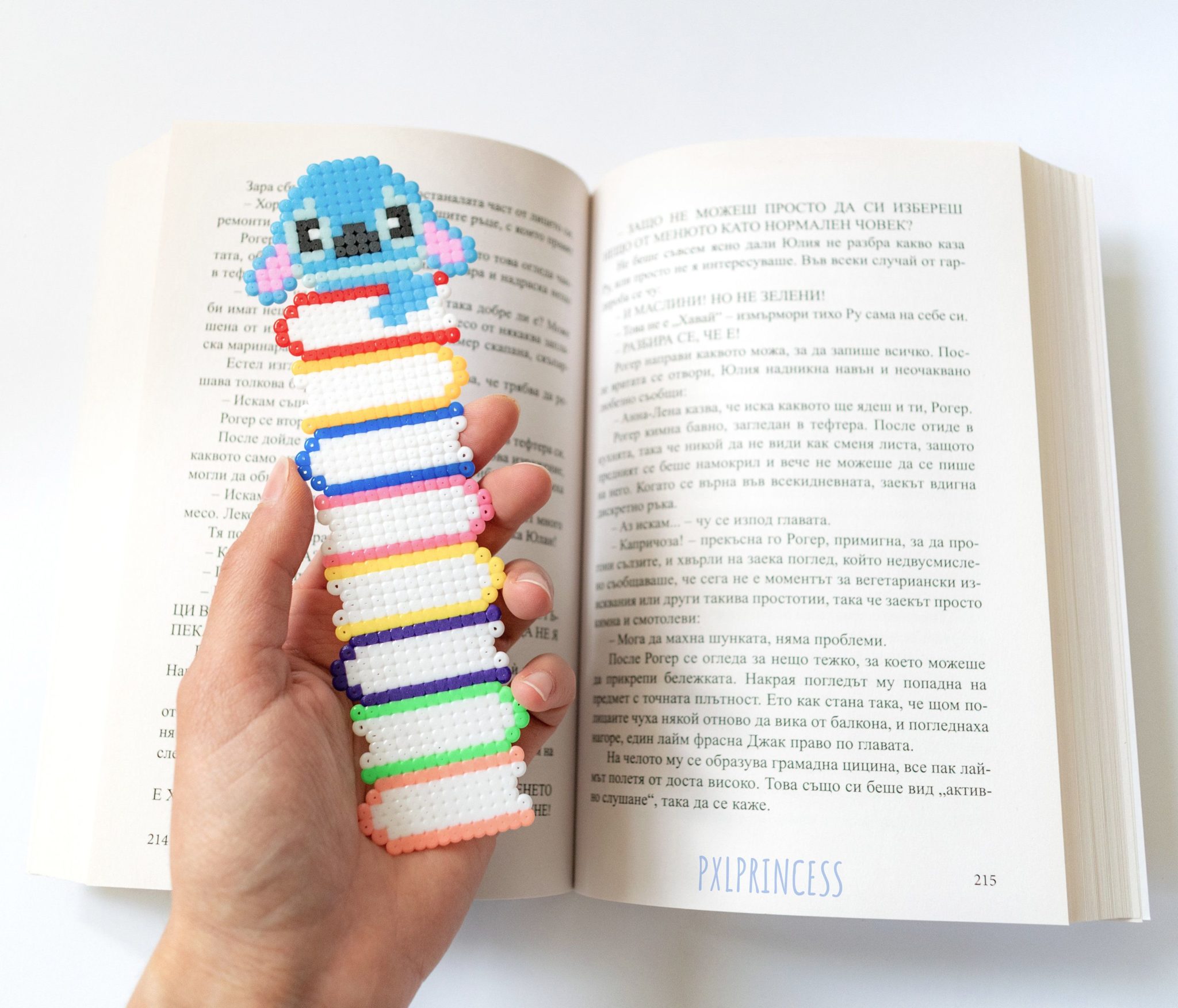 pixel art color by number – Cute Bookmark pixel art Hama Perler beads ...